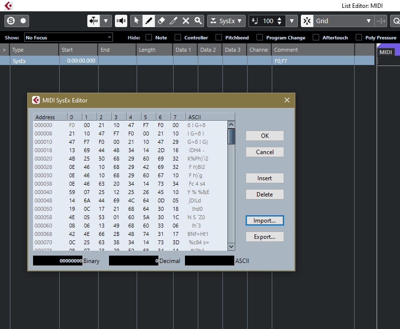 SysEx [홈레코딩 위키]